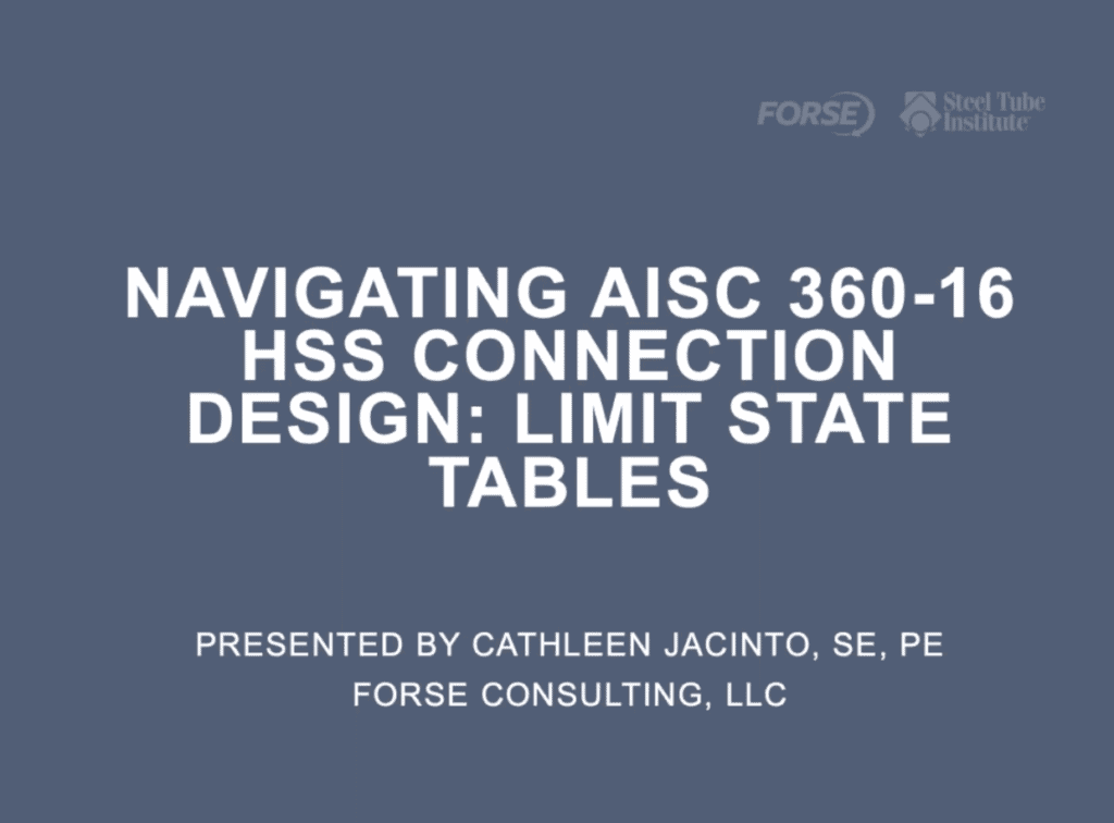 Webinars On Demand: Navigating AISC 360-16 HSS Connection Design: Limit ...